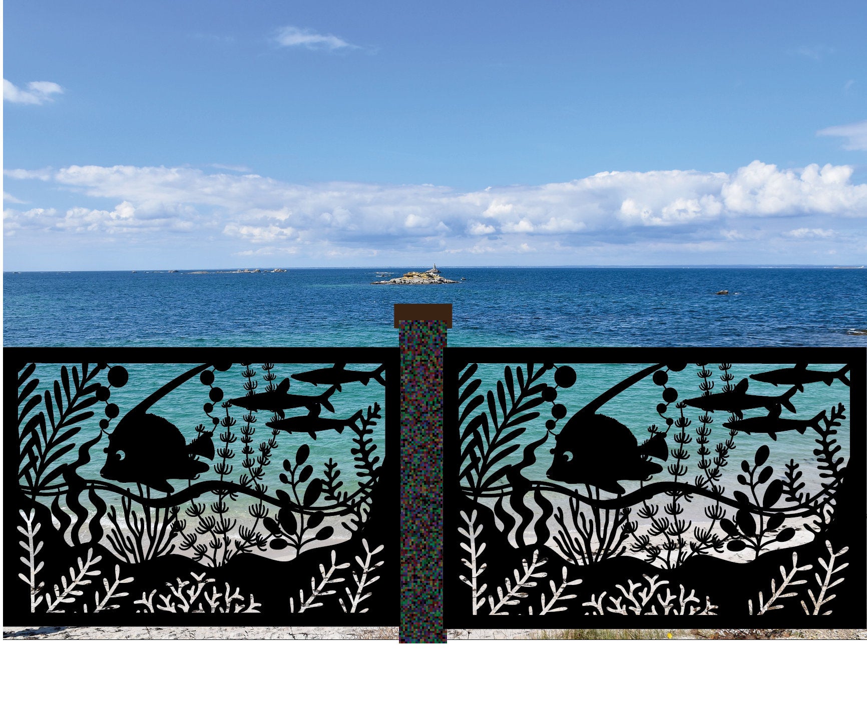 Decorative Coastal Marine Railings - Corals, Sharks & Large Fish LVP4 ...